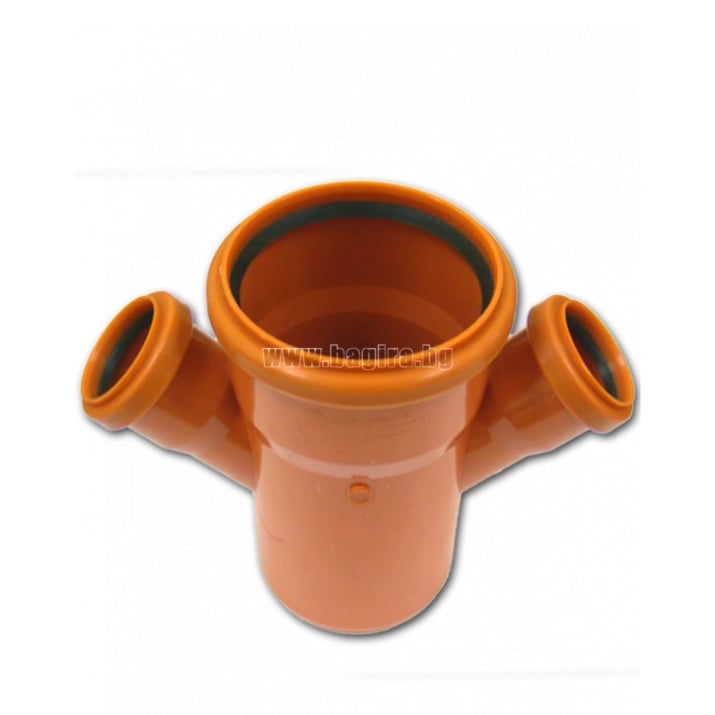 Двоен PVC разклонител ∅110x50x50 мм / 45° | Bagira