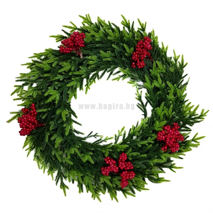 Коледен венец с червени плодове | Bagira