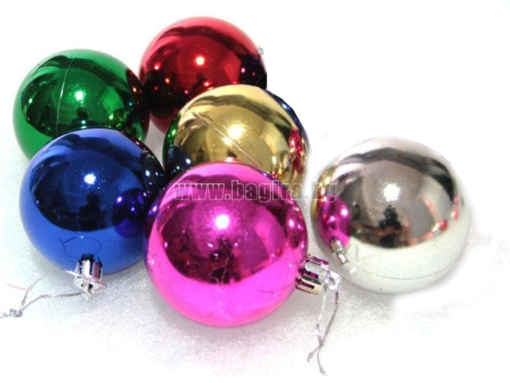 Коледни топки 7 см. / 6 бр. различни цветове | Bagira