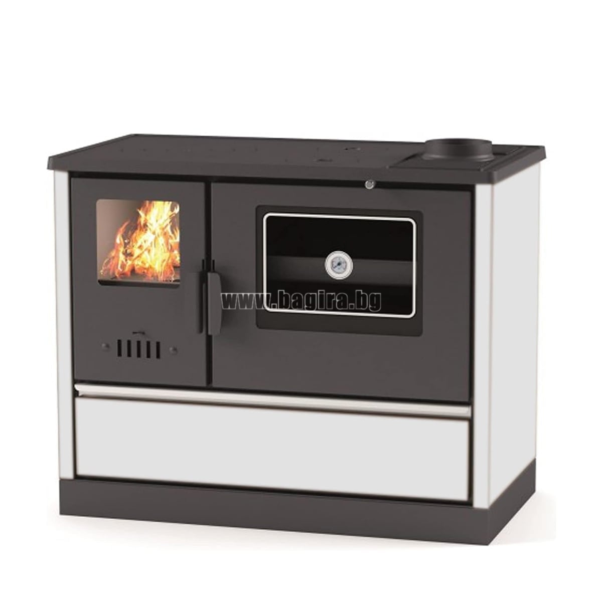 Готварска печка на твърдо гориво Хошевен 4020 - БЯЛА | Bagira